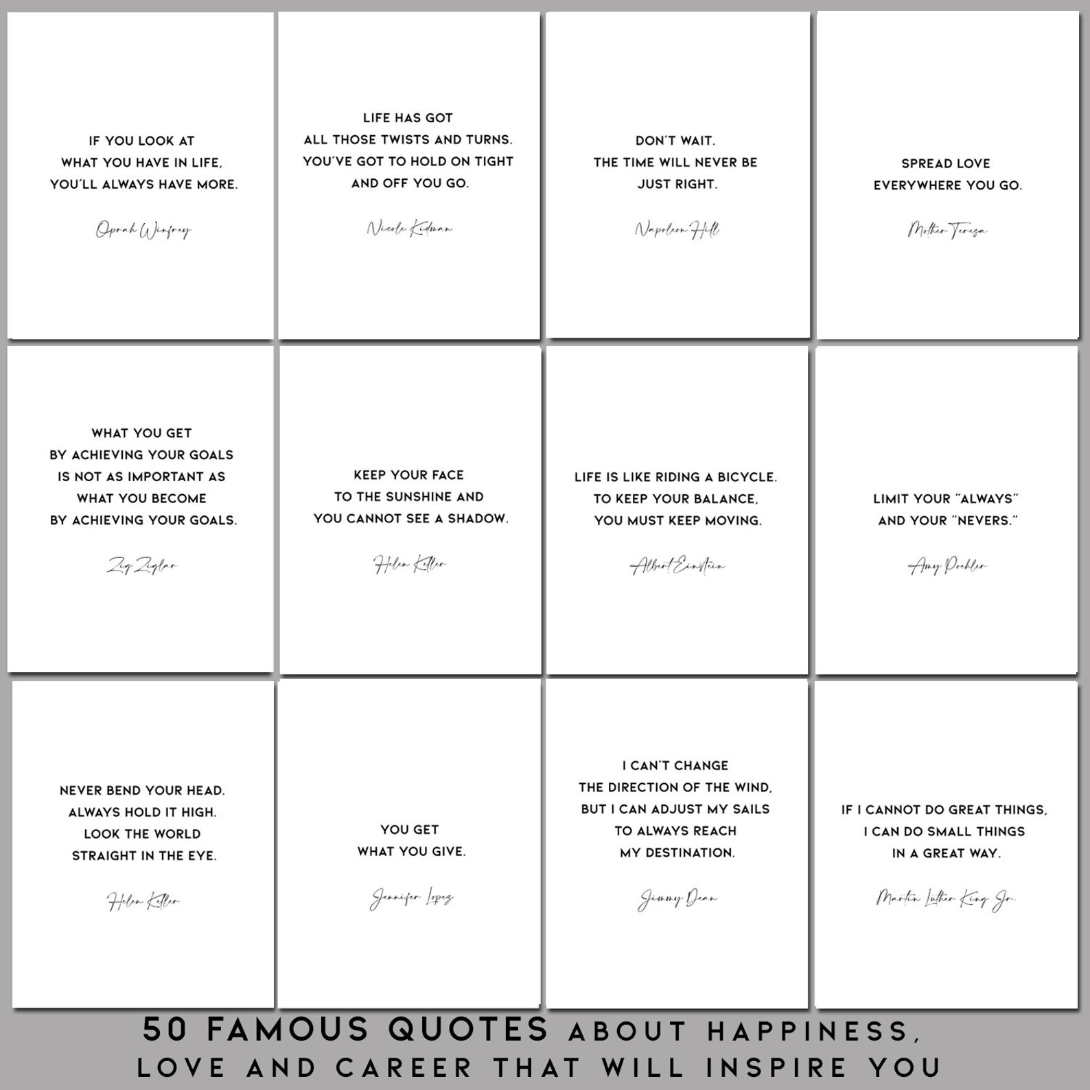 Famous Quotes Bundle | 50 Sayings About Happiness, Love and Career ...