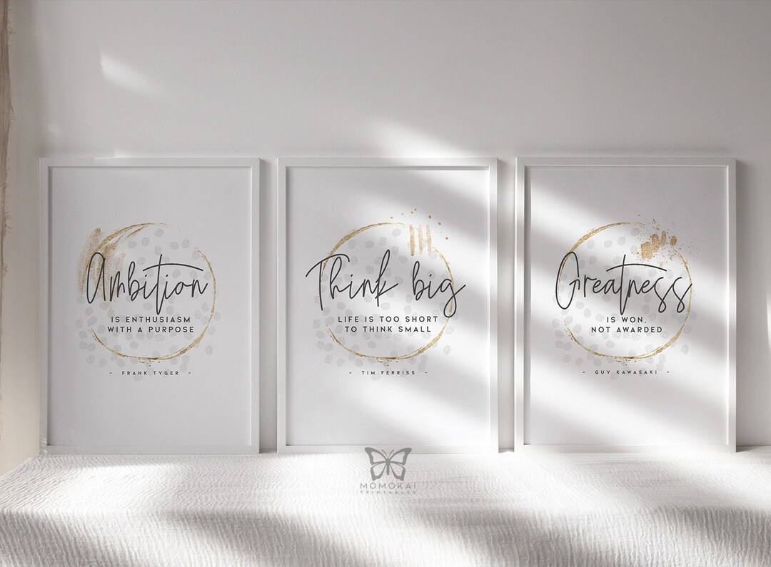 Personalised Office Set of 3, Custom Office Wall Art, Home Office ...