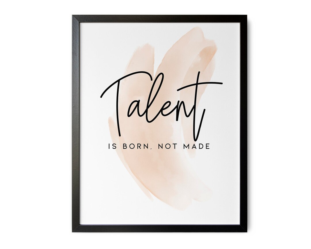 Talent Quote, Pastel Color Office Print, Blush Office Wall Art, Woman ...
