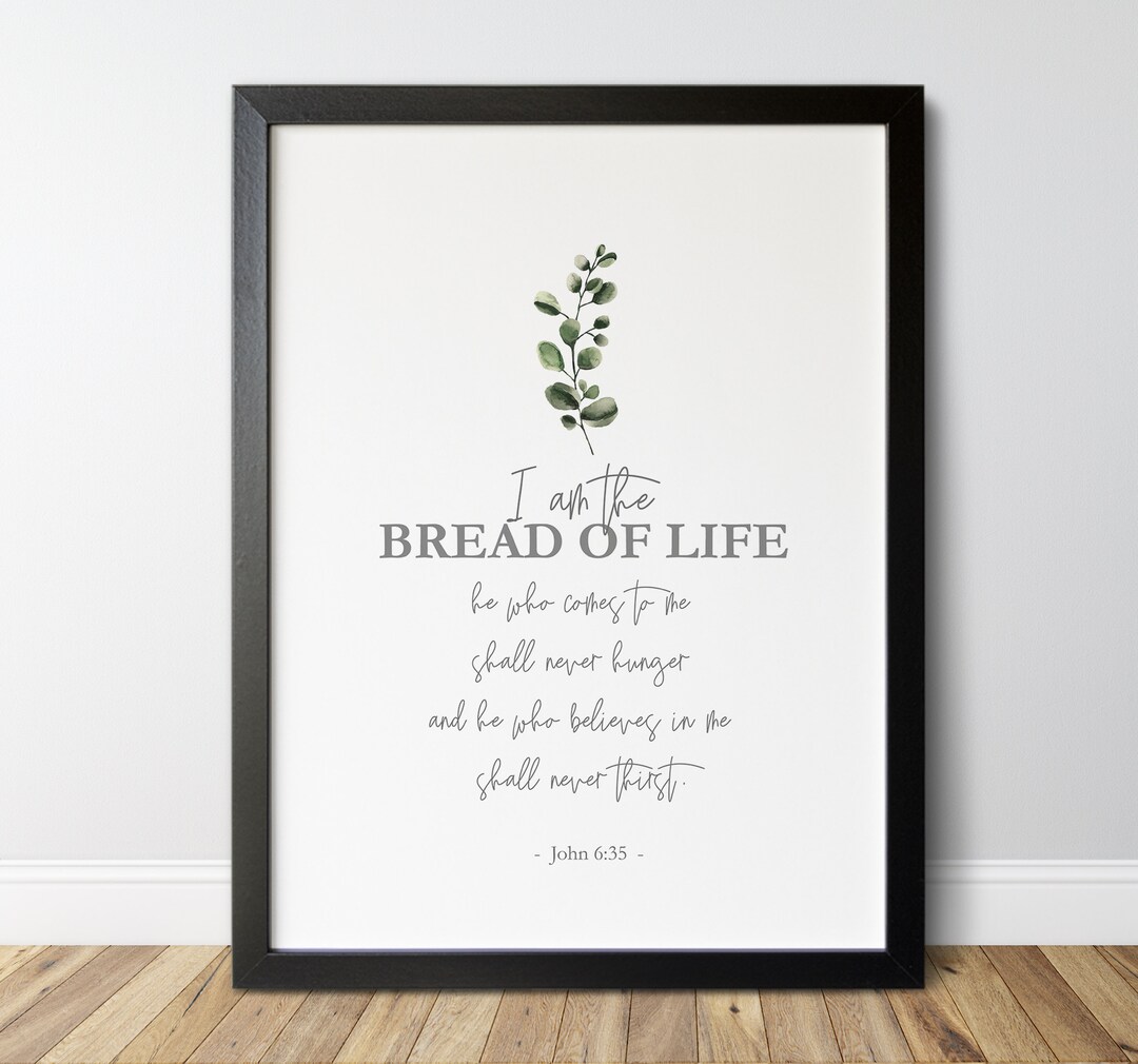 John 6:25 Bible Verse Printable, Green Leaf Scripture Wall Art (digital ...