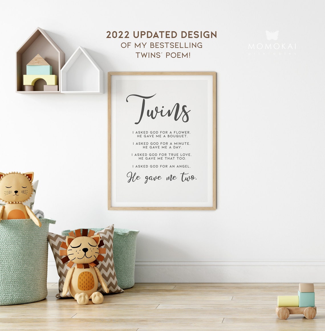 Twin Girl Boy Poem Print Twin Nursery Wall Art /01 - Etsy