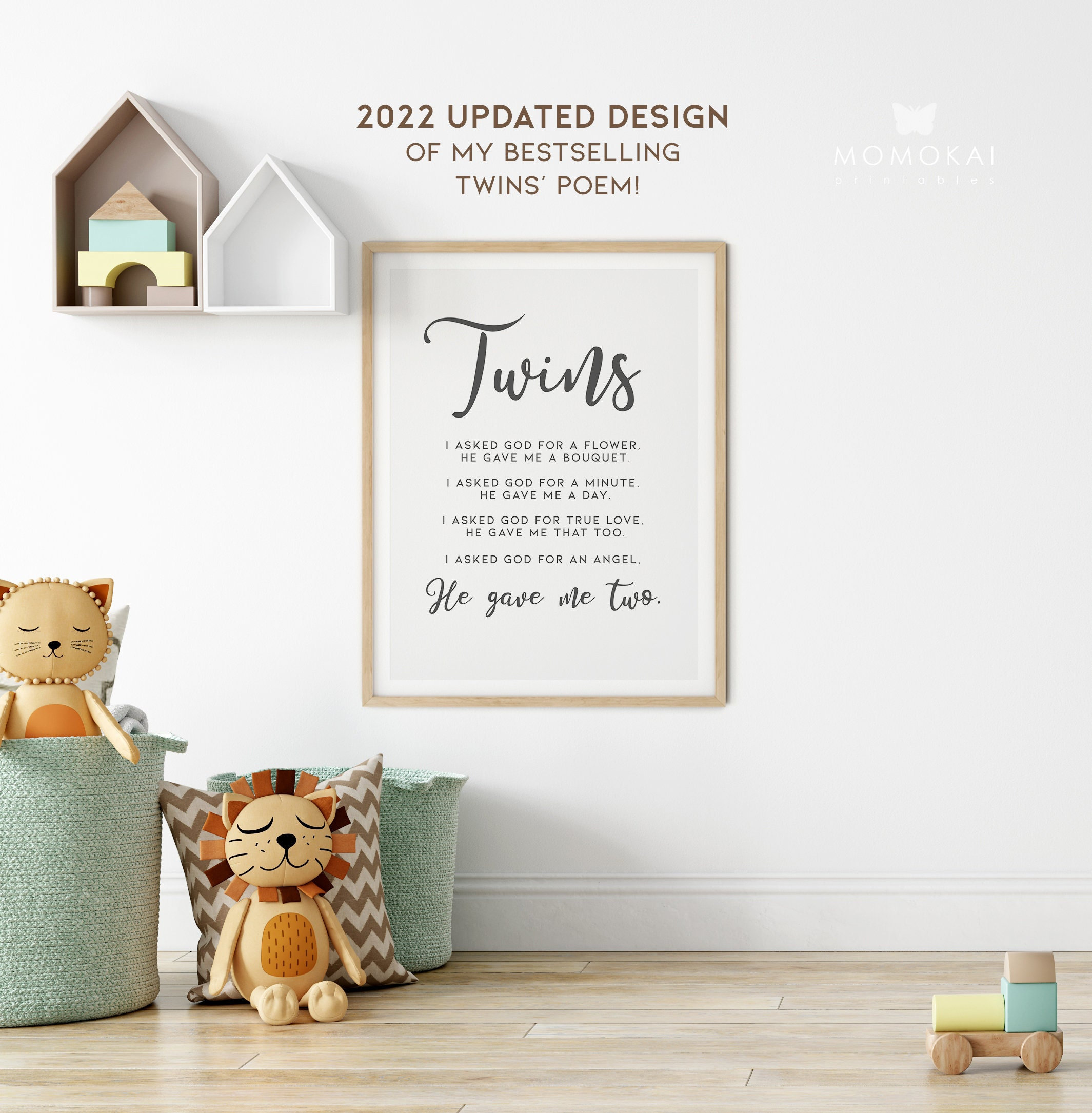 Twin Girl Boy Poem Print Twin Nursery Wall Art /01 - Etsy