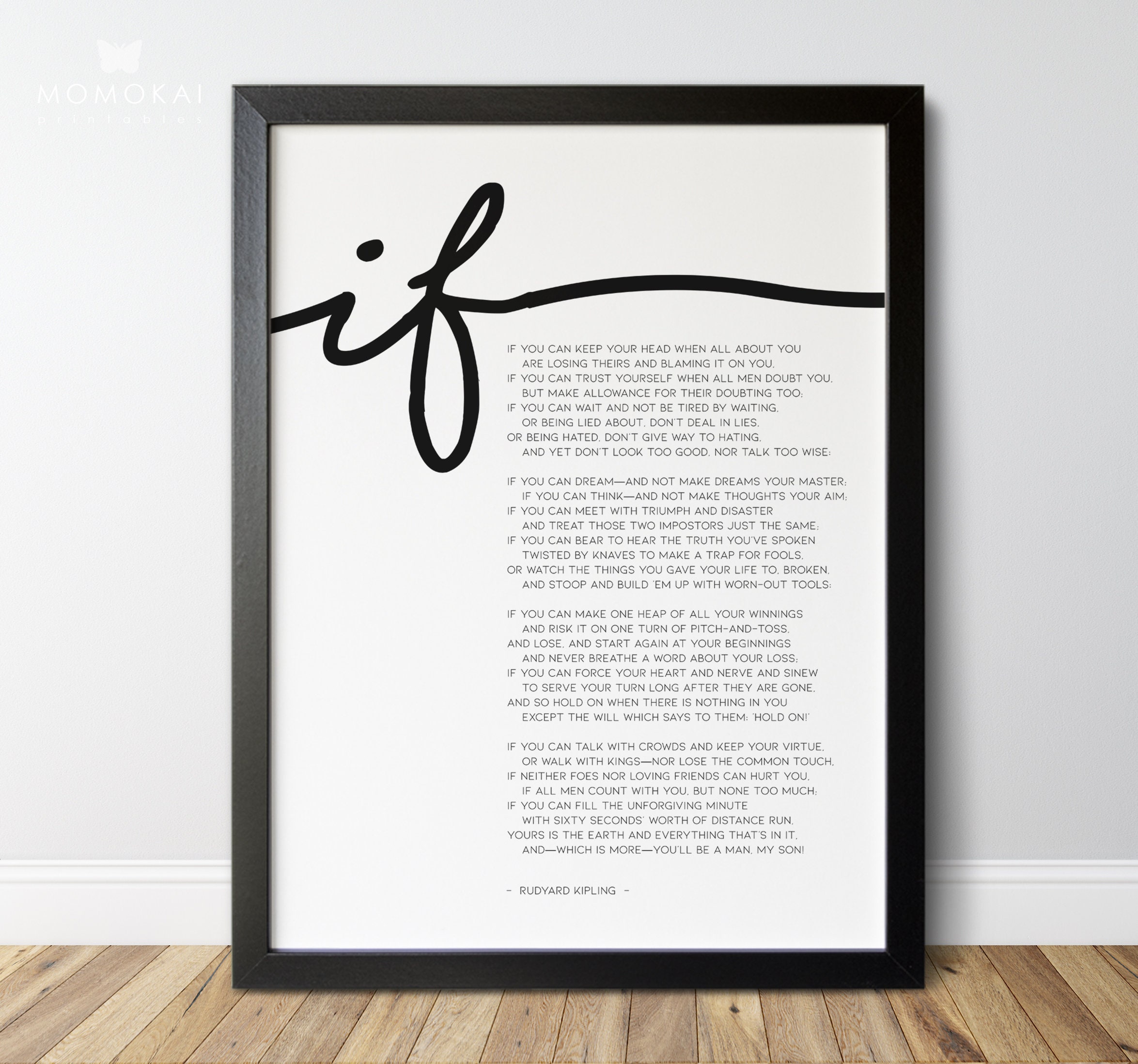 If Poem Print by Rudyard Kipling If Printable Poster - Etsy Australia