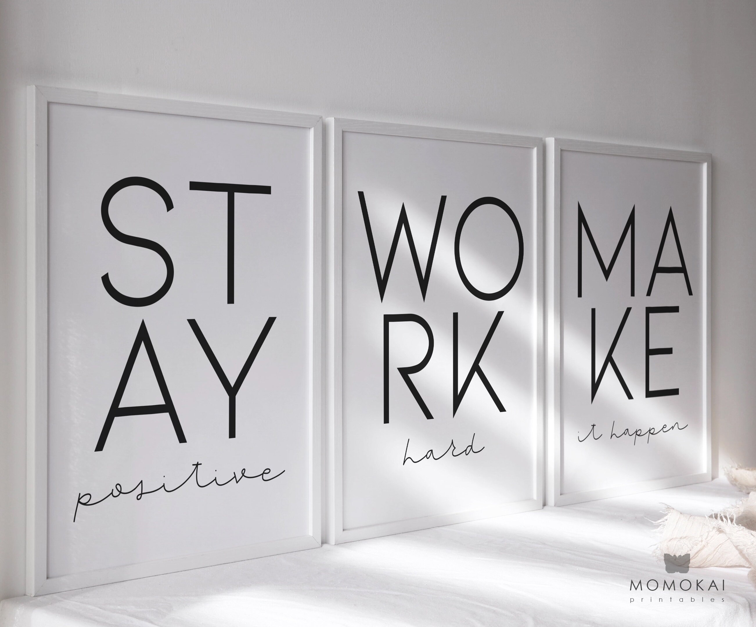 Office Motivational Prints Stay Positive Work Hard Make It - Etsy