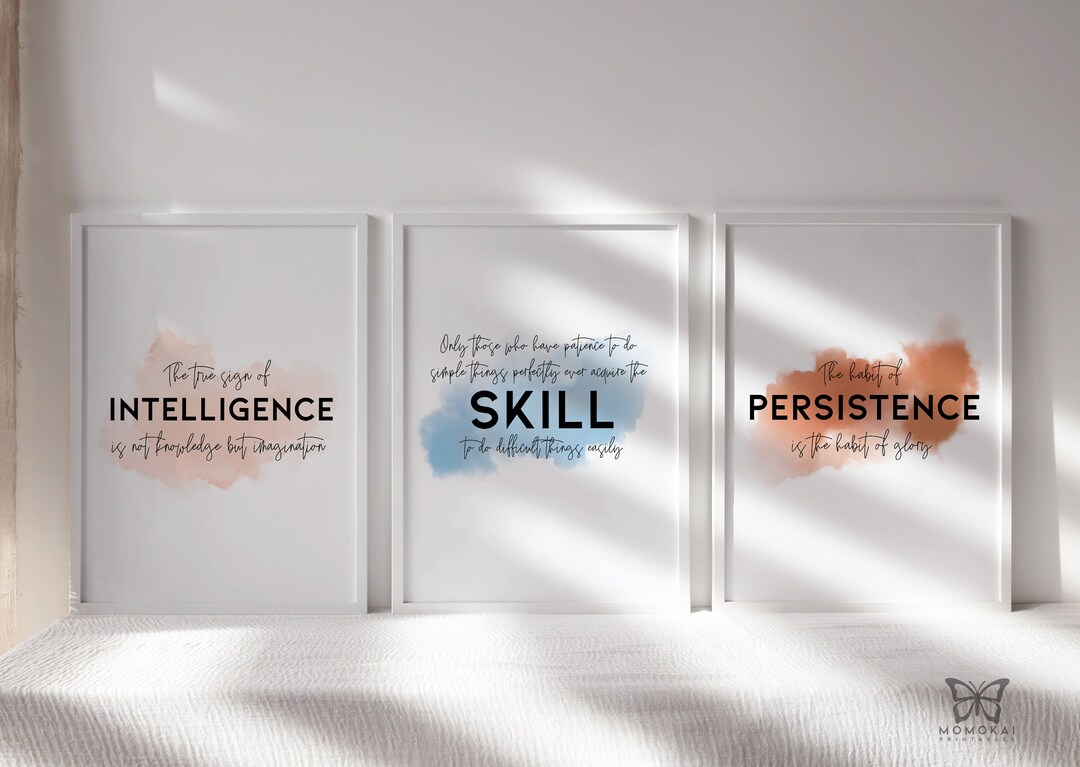 Modern Workplace Wall Art, Success Quotes, Office Set of 3 Prints, Home ...