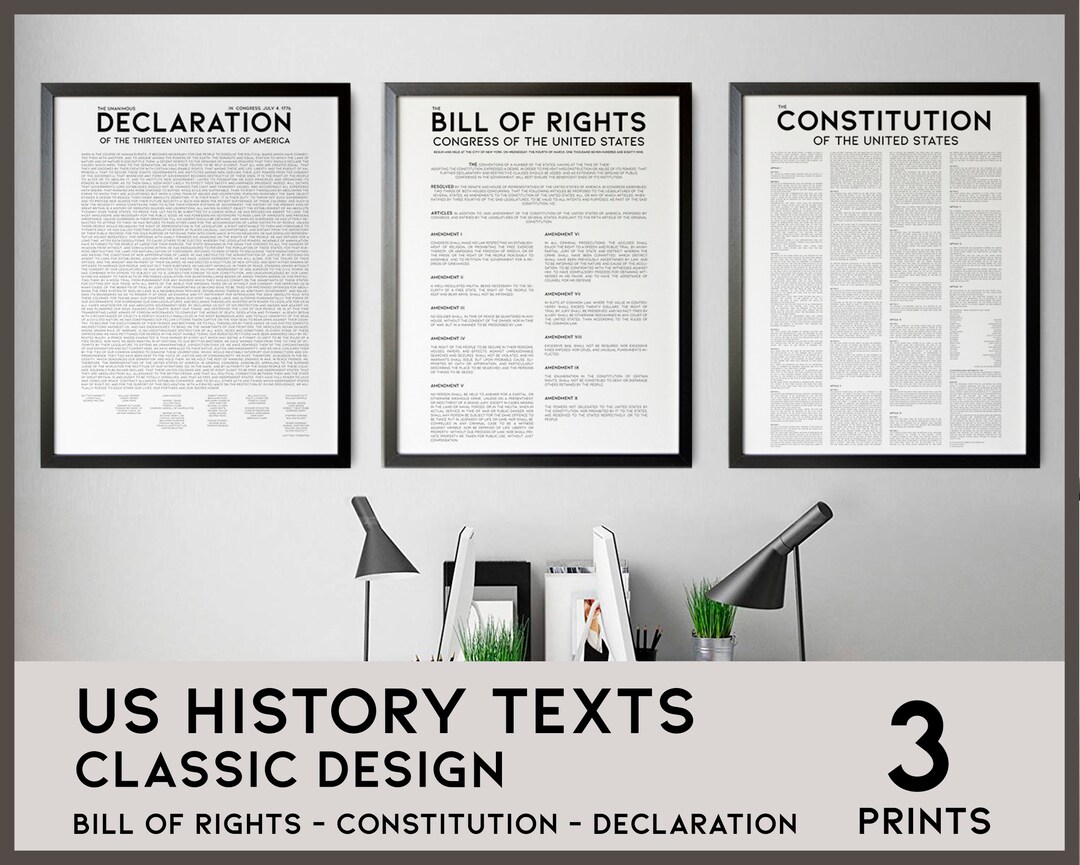 The Constitution Declaration of Independence Bill of Rights, USA ...