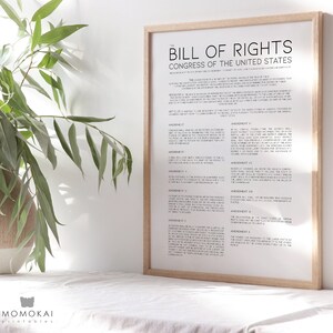 US Constitution Bill of Rights Set of Two Prints, Patriotic Wall Art ...