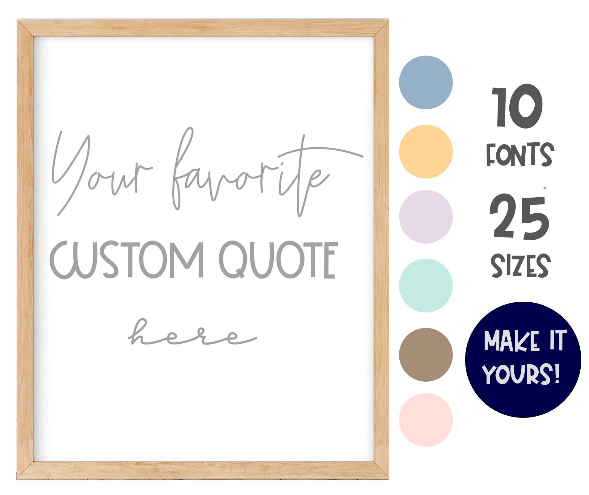 Handwritten font custom quote printable wall art Custom poem | Etsy