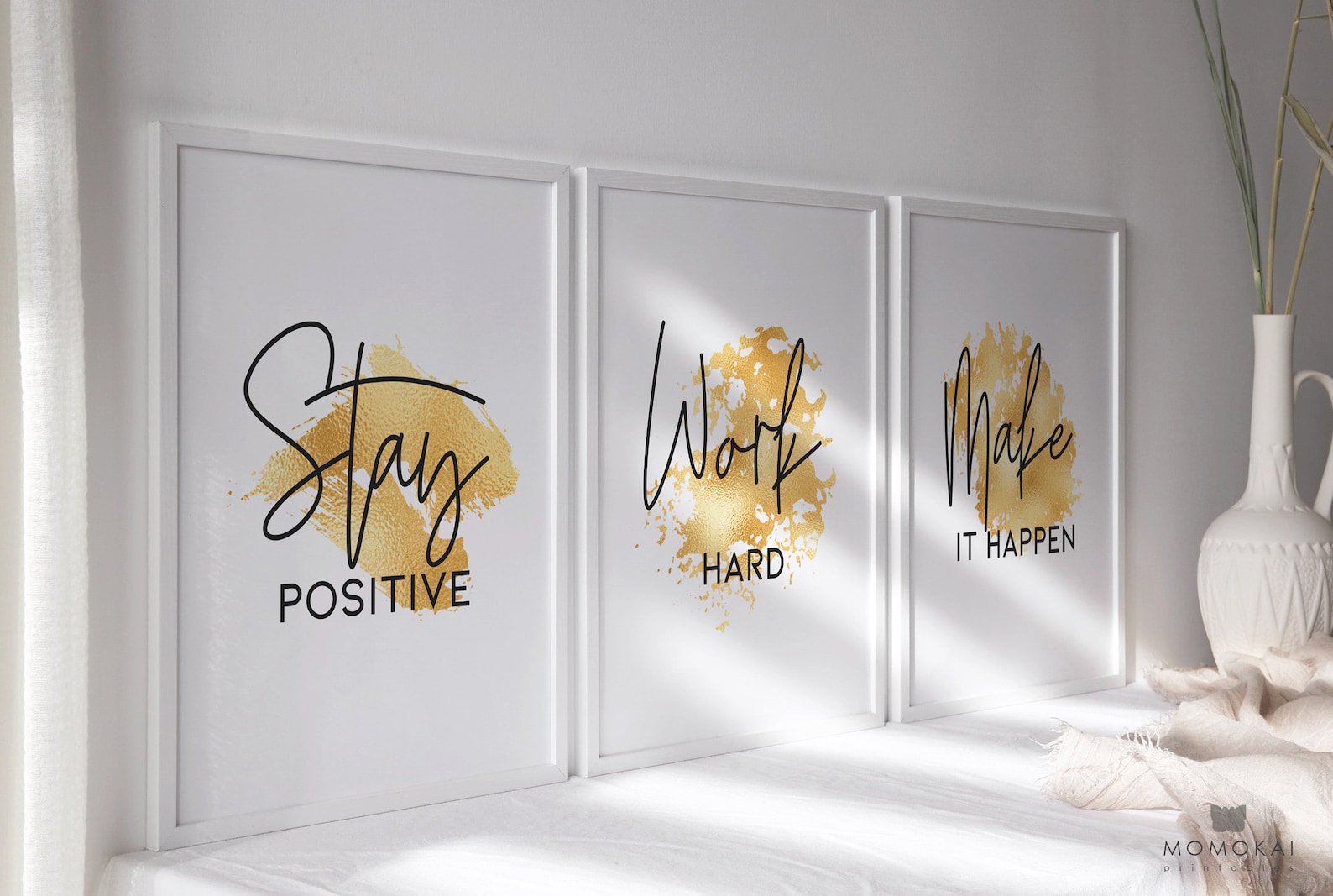 Stay Positive Office Set of 3 Inspirational Office Wall Art - Etsy