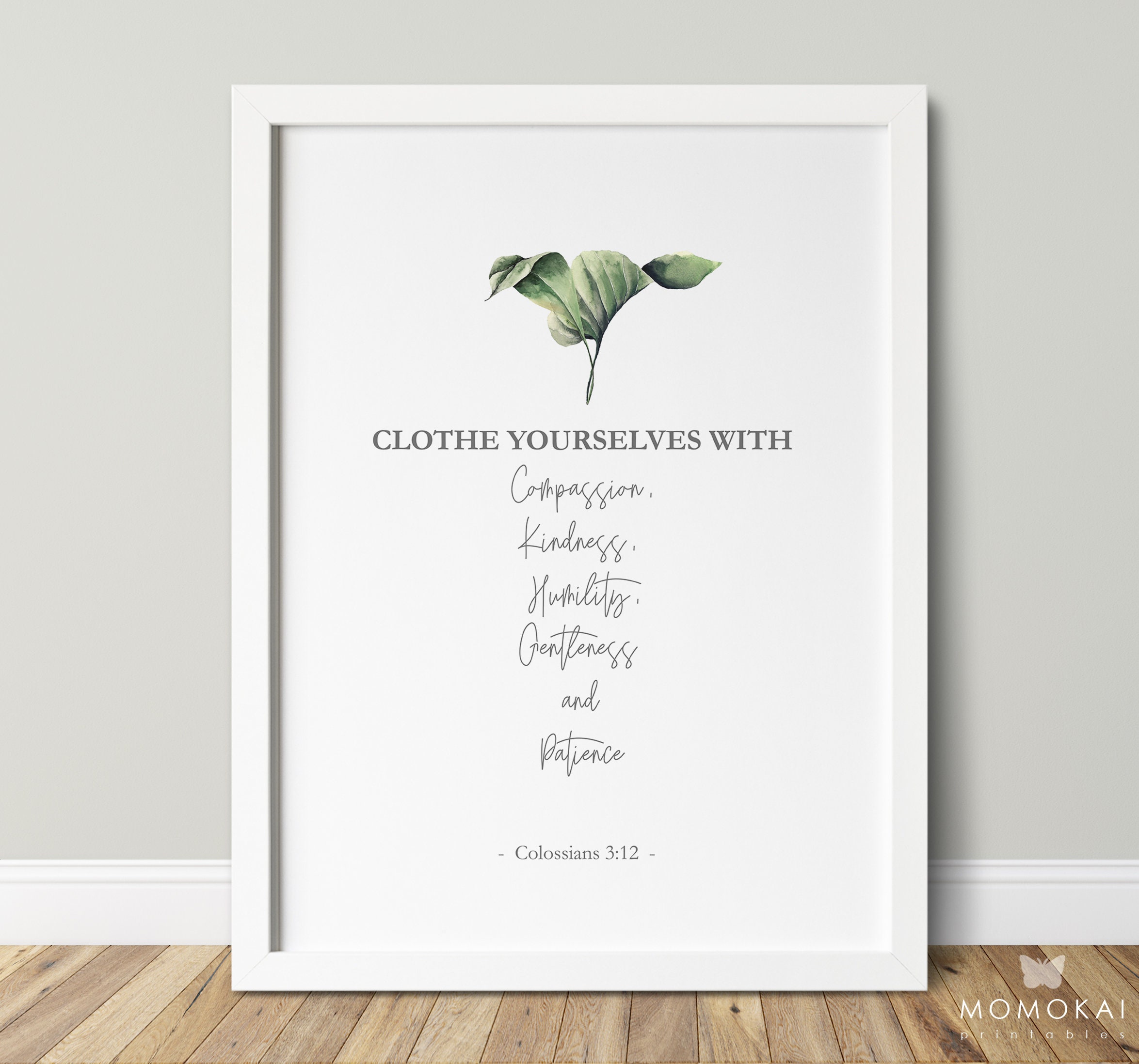 Clothe Yourselves Bible Verse Printable Colossians 3:12 | Etsy