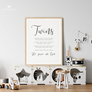 Twin Girl Boy Poem Print, Twin Nursery Wall Art /01 - Etsy