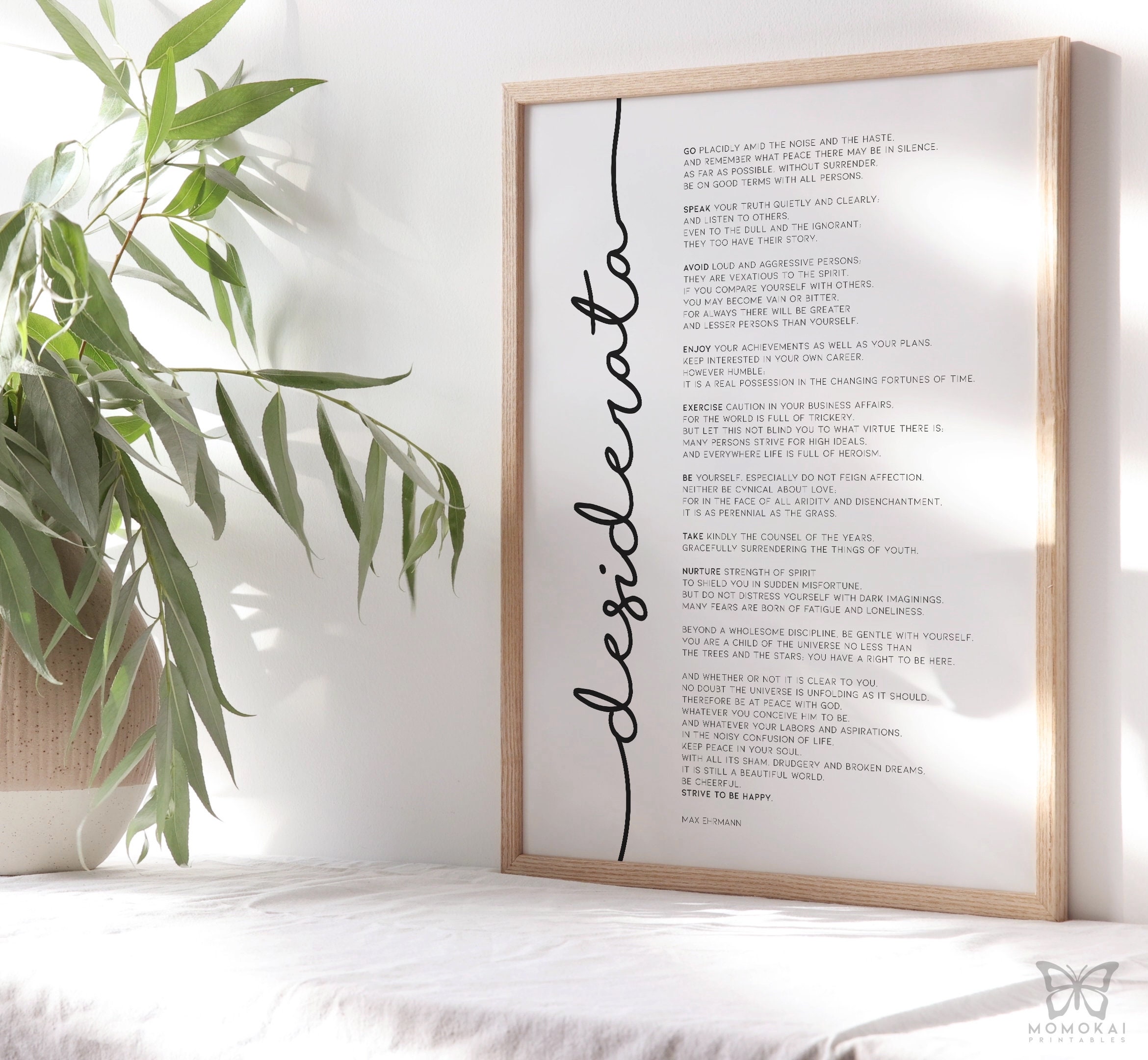 Desiderata Printable Wall Art, Poem by Max Ehrmann, Desiderata Poem ...