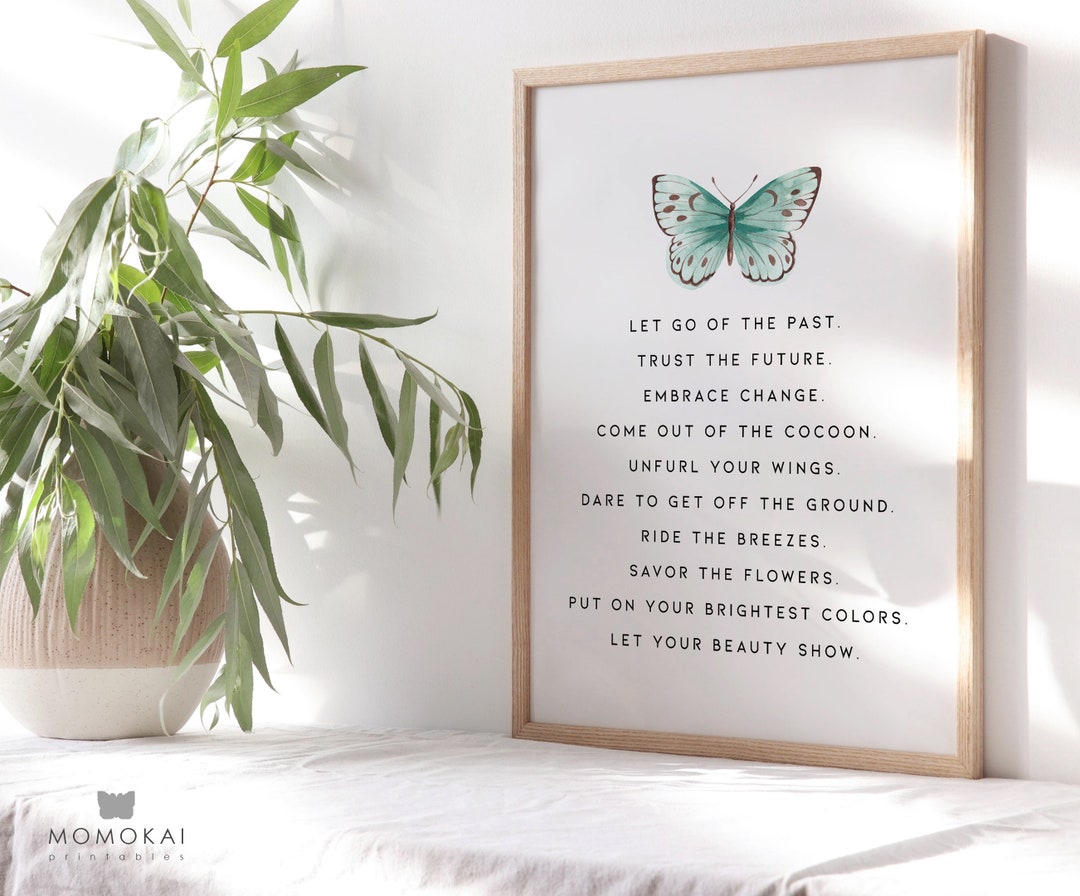 Butterfly Motivational Quote, Woman Success Office Inspirational Print ...