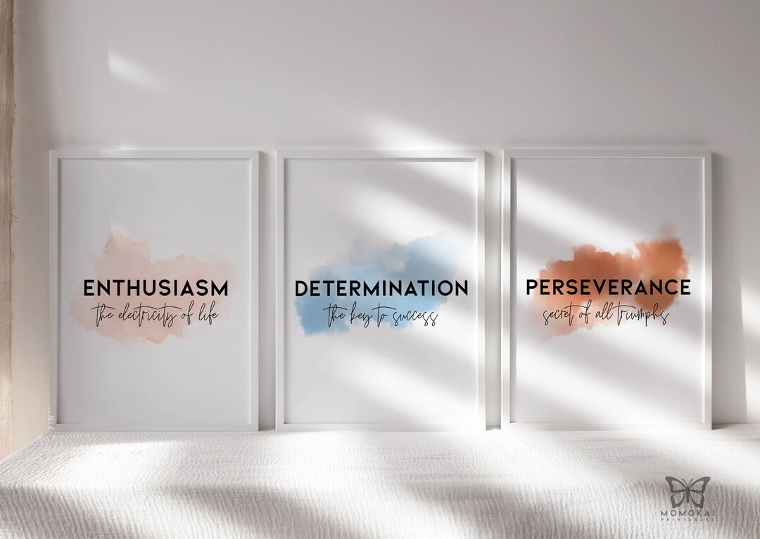 Motivational Office Prints: Enthusiasm, Determination, Perseverance ...