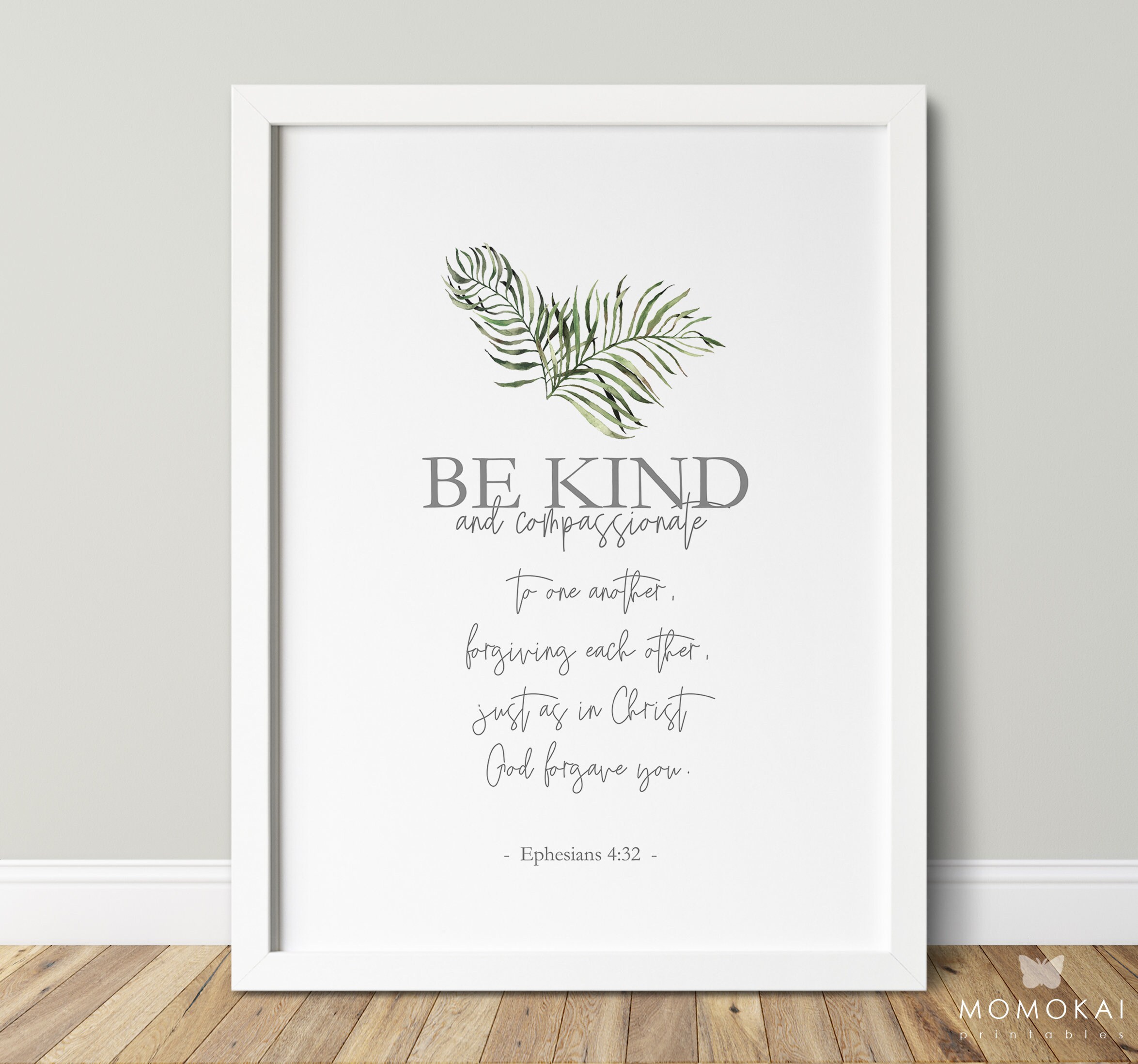 Be Kind Bible Verse Printable Ephesians 4:32 Scripture Print | Etsy
