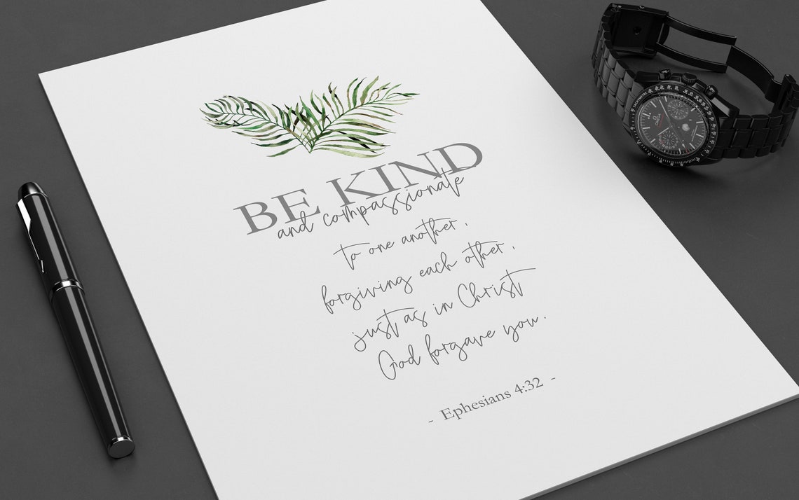 Be Kind Bible Verse Printable Ephesians 4:32 Scripture Print | Etsy