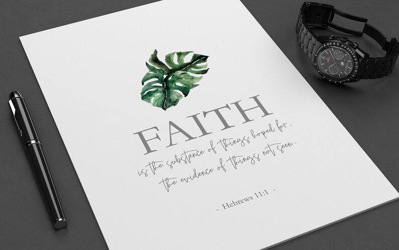 Faith Definition Verse Hebrews 11:1 Bible Verse Printable | Etsy