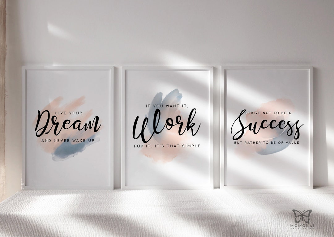 Quotes on Work, Success Motivational Office Set, Modern Office Set ...