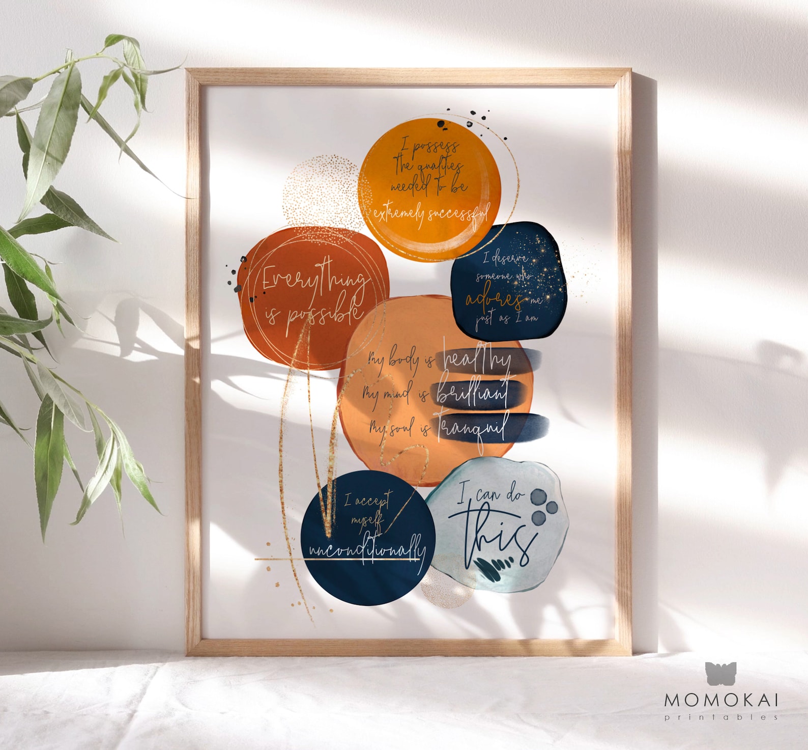 Daily Affirmations Poster Abstract Wall Art With - Etsy