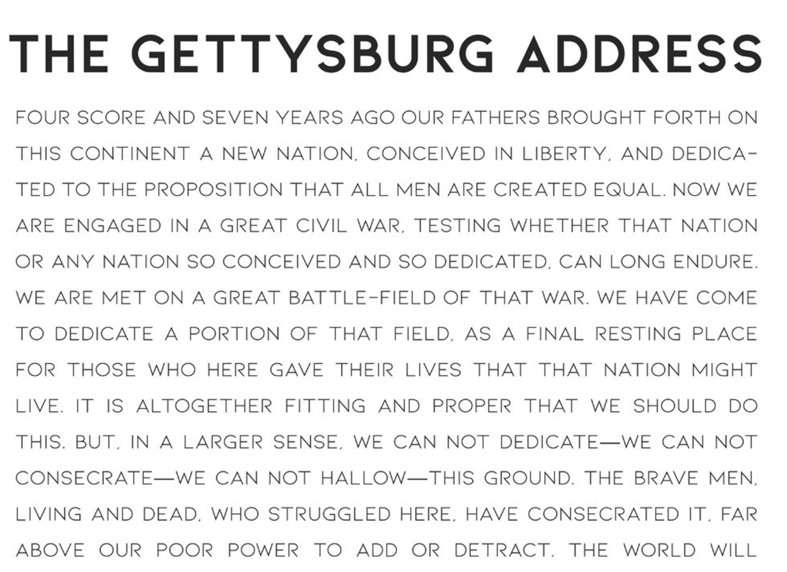 The Gettysburg Address Print Gettysburg Address Patriotic | Etsy