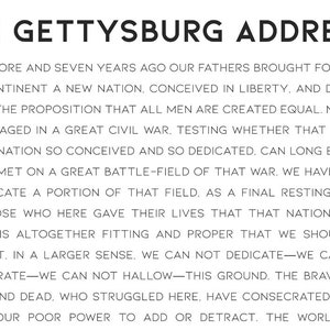 The Gettysburg Address Print, Gettysburg Address Patriotic Abraham ...