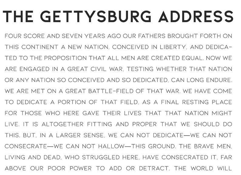 The Gettysburg Address Print Gettysburg Address Patriotic | Etsy