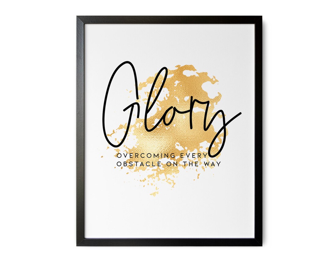 Glory Definition Print, Success Quote, Office Wall Art for Women ...