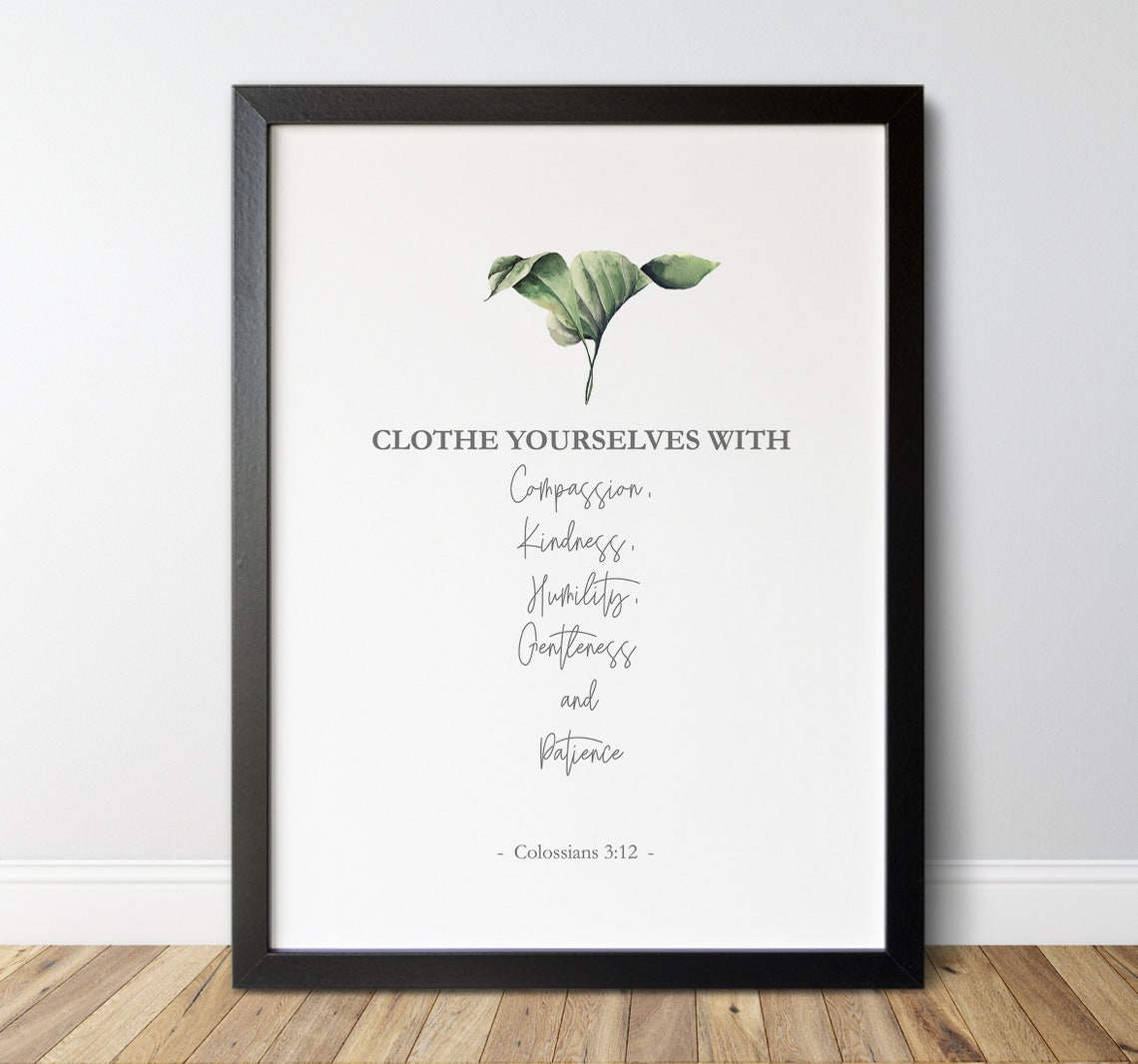Clothe Yourselves Bible Verse Printable Colossians 3:12 | Etsy