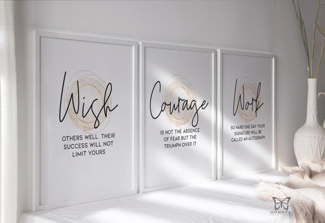 Workplace Inspirational Wall Art, Set of 3 Prints, Stylish Success ...