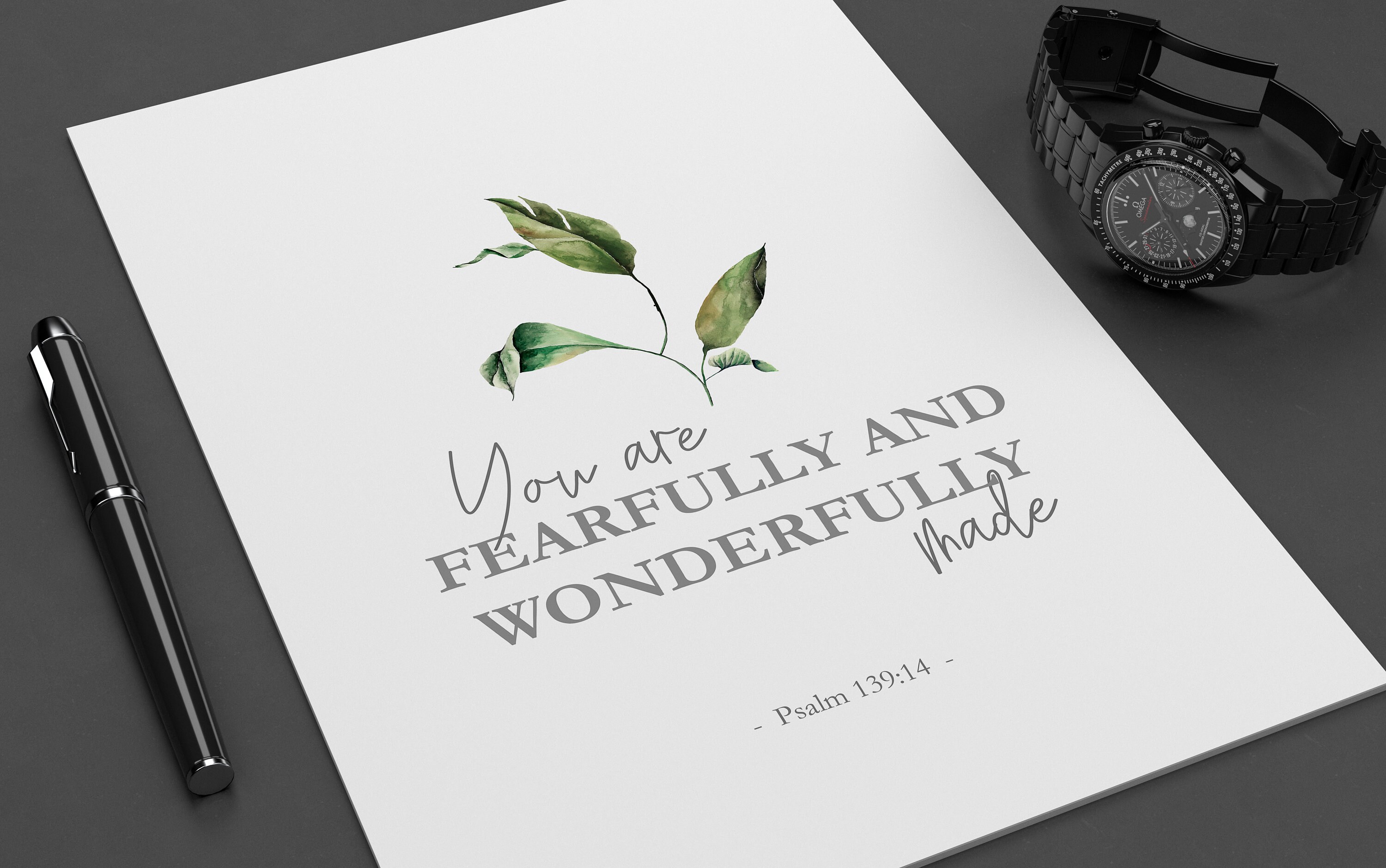 Wonderfully Made Bible Verse Printable Psalm 139:14 | Etsy