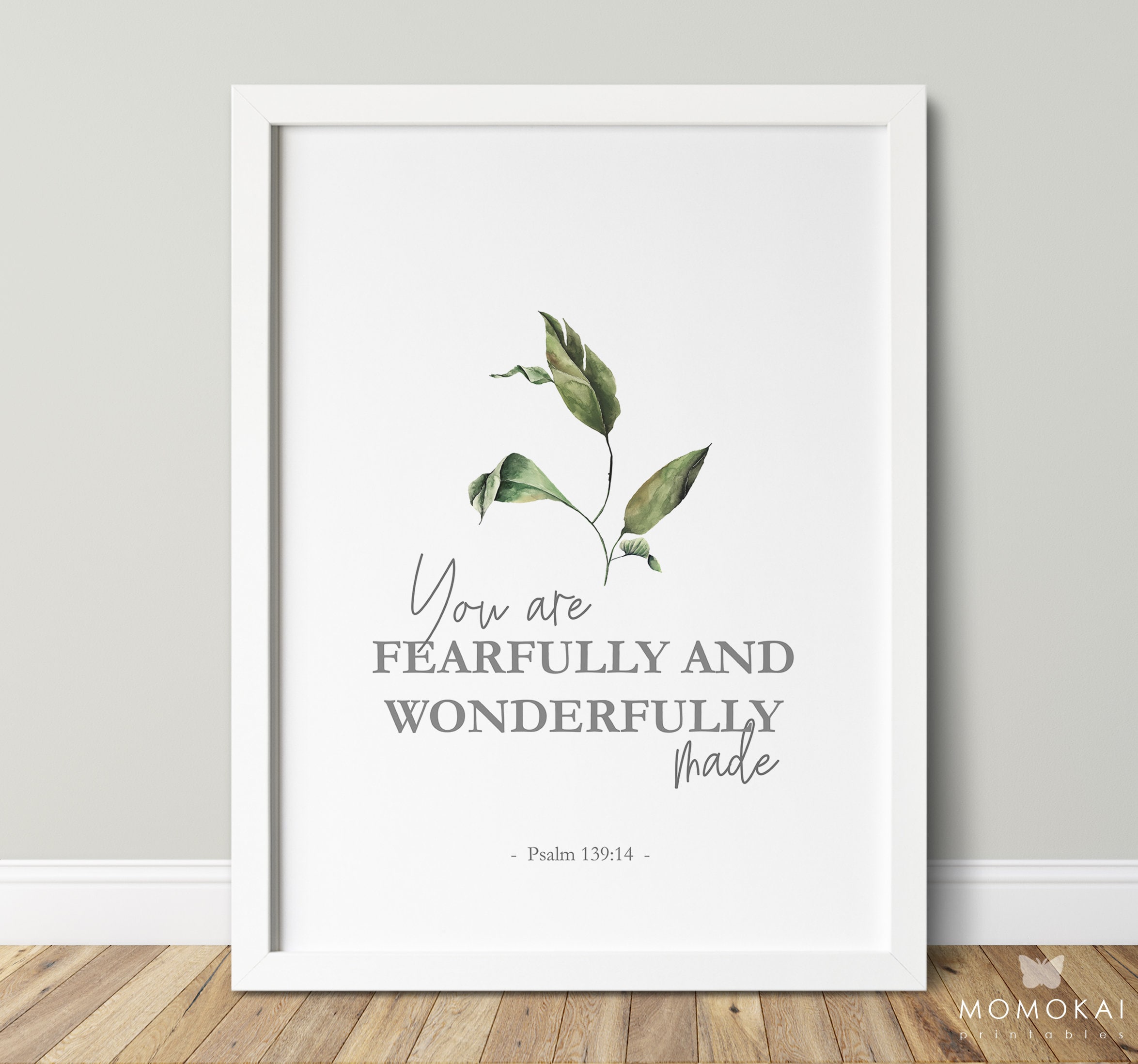 Wonderfully Made Bible Verse Printable Psalm 139:14 | Etsy