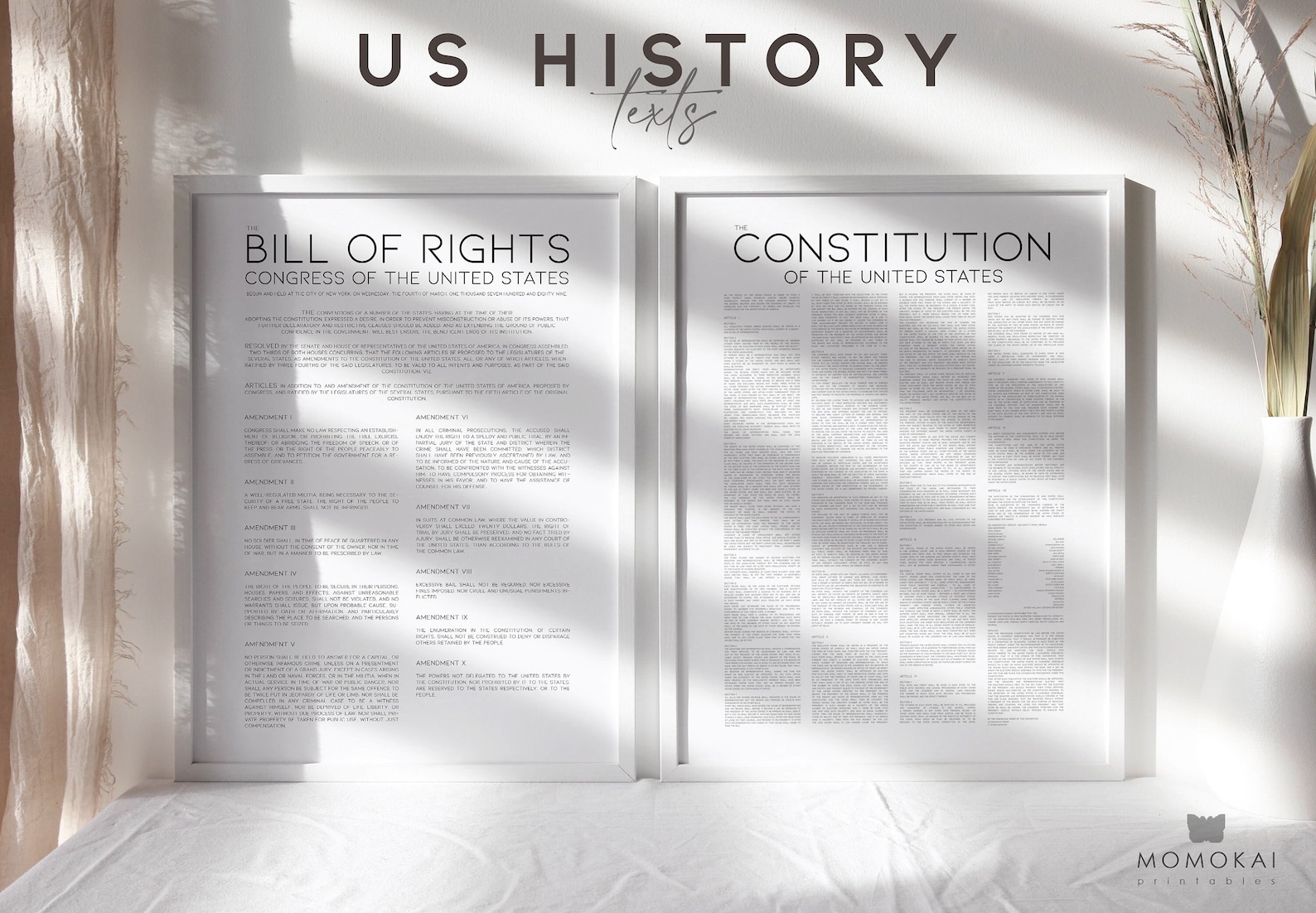 US Constitution Bill of Rights Set of Two Prints Patriotic - Etsy