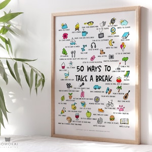Office Break Room Art: 50 Ways to Take a Break (digital Download) - Etsy