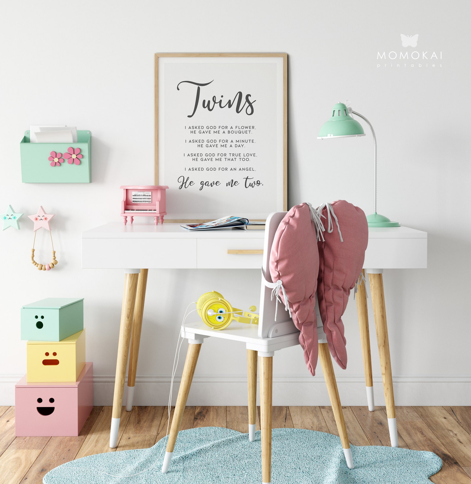 Twin Girl Boy Poem Print Twin Nursery Wall Art /01 - Etsy