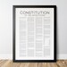 US Constitution Bill of Rights Set of Two Prints, Patriotic Wall Art ...