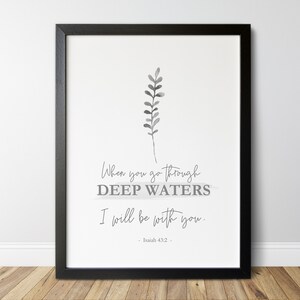 Isaiah 43:2 Printable, Go Through Deep Waters, Bible Verse Printable ...
