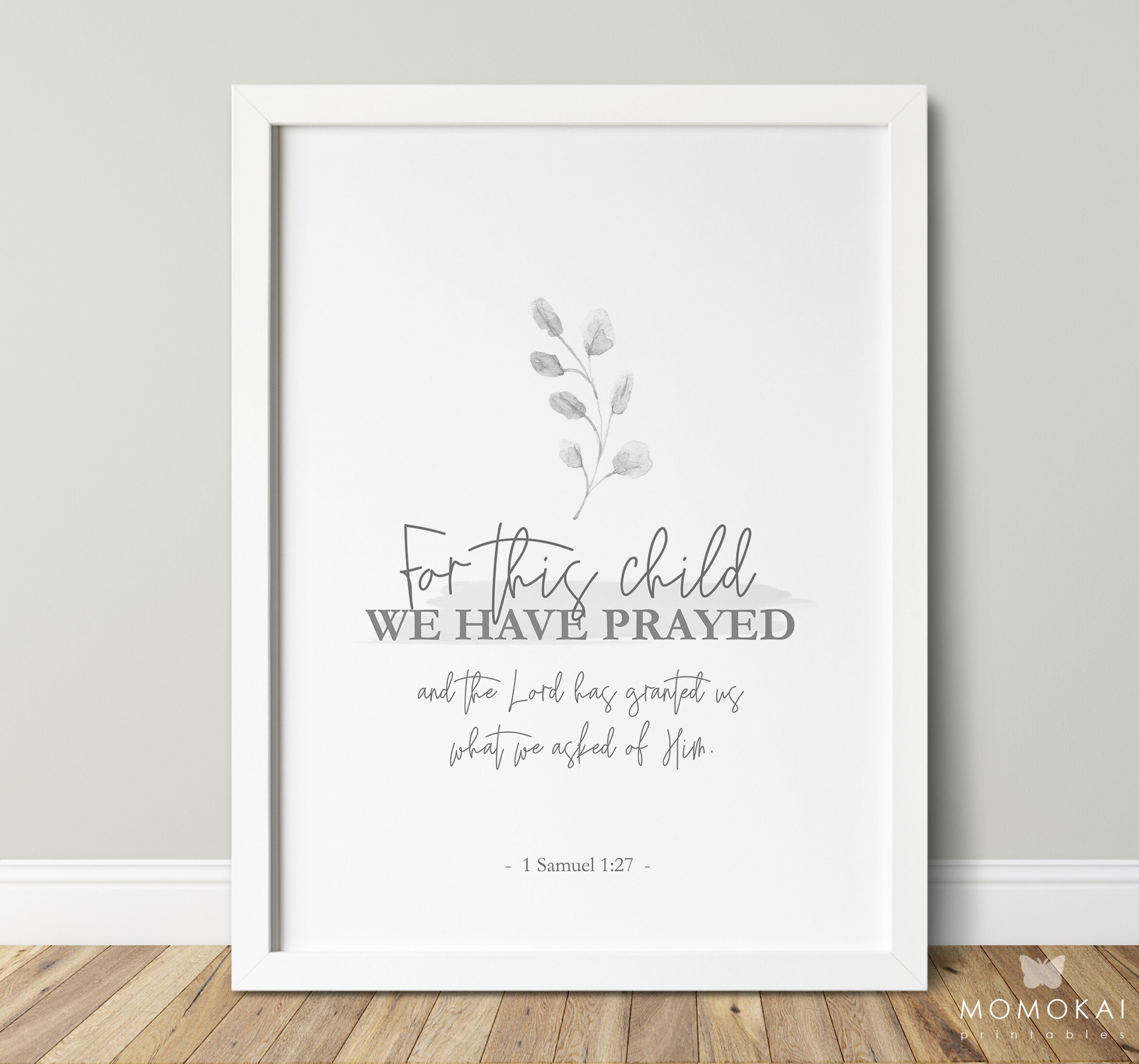 For This Child We Have Prayed, Bible Verse Printable Wall Art, 1 Samuel ...
