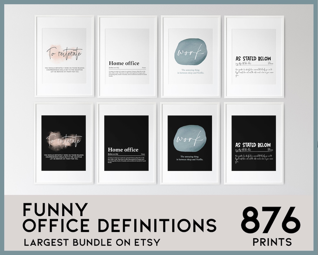 Office Definitions Bundle | Funny Office Prints | Office Work Bestie ...