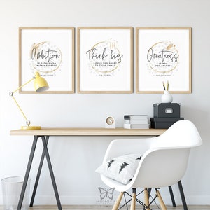 Personalised Office Set of 3 Custom Office Wall Art Home - Etsy
