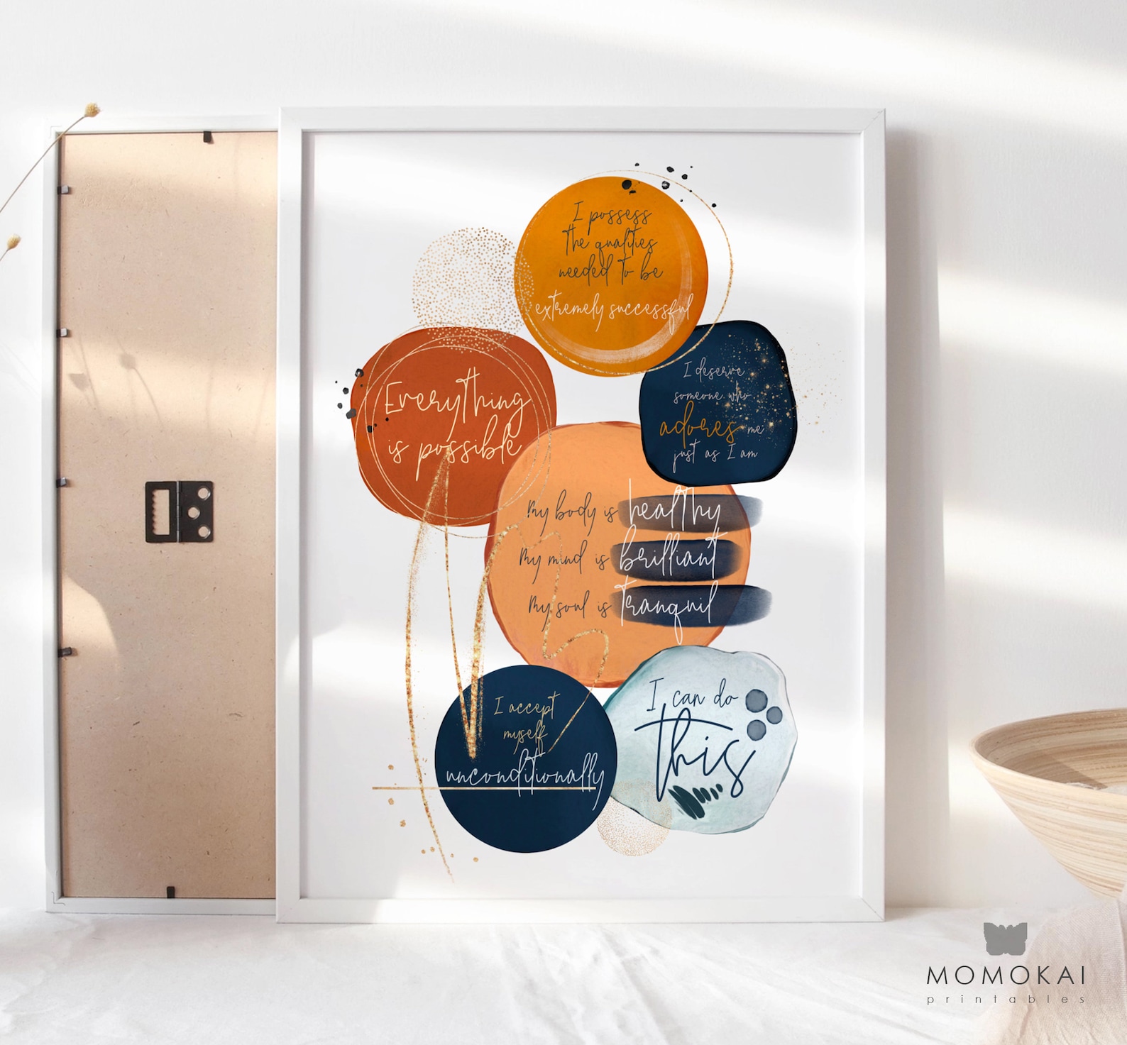 Daily Affirmations Poster Abstract Wall Art With - Etsy