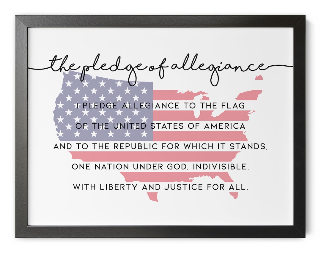 Pledge of Allegiance Printable Wall Art USA History Teaching - Etsy