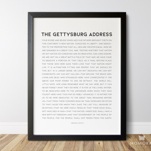 The Gettysburg Address Print Gettysburg Address Patriotic - Etsy
