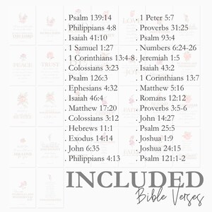 Bible Verses Printable Set Flowers , Inspirational Scripture Wall Art ...