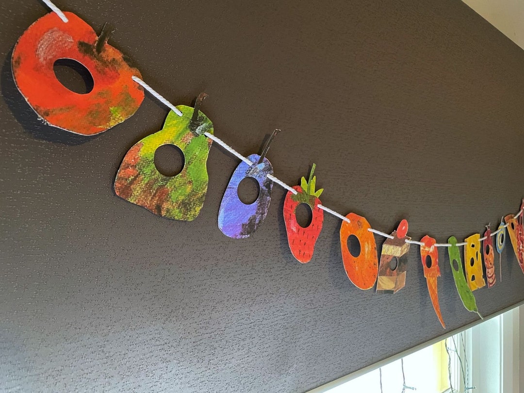 Very Hungry Caterpillar Inspired Food Party Banner, Handmade Birthday ...