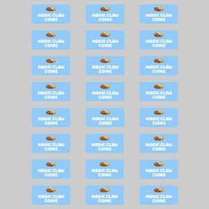 Bluey Inspired MAGIC CLAW COINS Favour Stickers, Birthday Party Favour ...