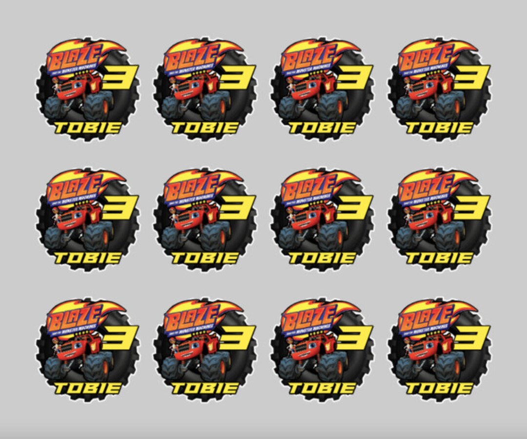 Custom Blaze + the Monster Machines Inspired Favour Stickers ...