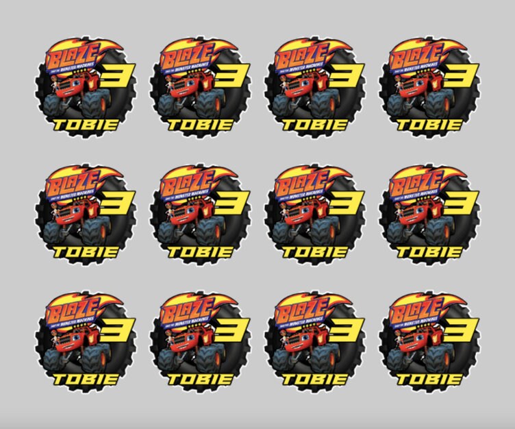 Custom Blaze the Monster Machines Inspired Favour Stickers - Etsy Australia
