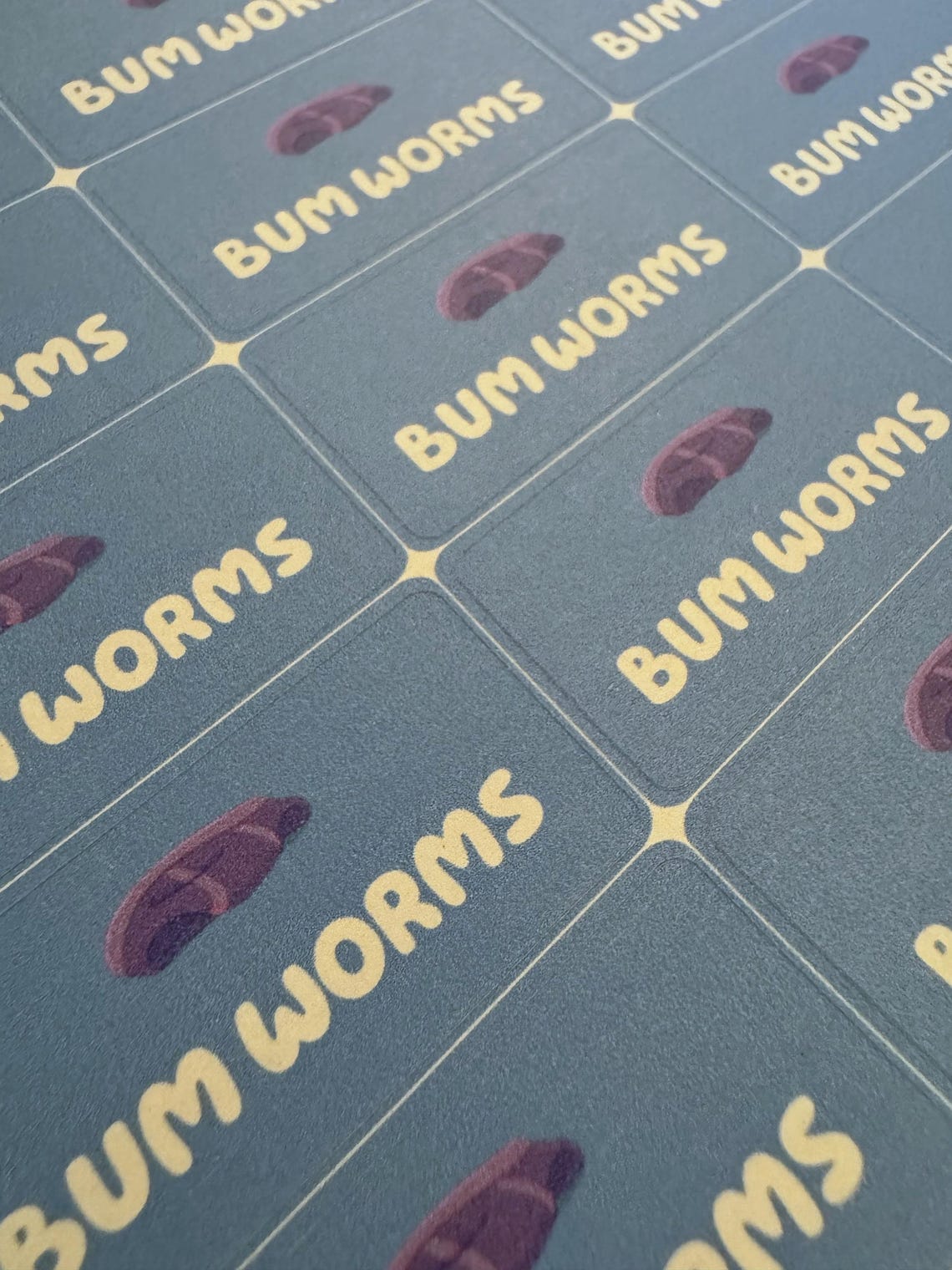 Bluey Inspired BUM WORMS Favour Stickers, Birthday Party Favour Label ...