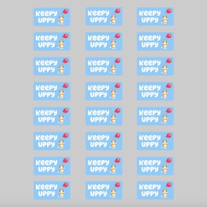 Bluey Inspired KEEPY UPPY Favour Stickers, Birthday Party Favour Label ...