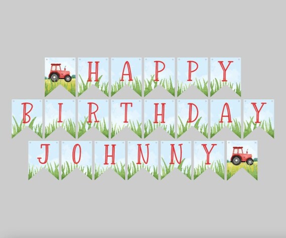 Custom Farm Inspired Bunting Handmade Personalised Birthday - Etsy